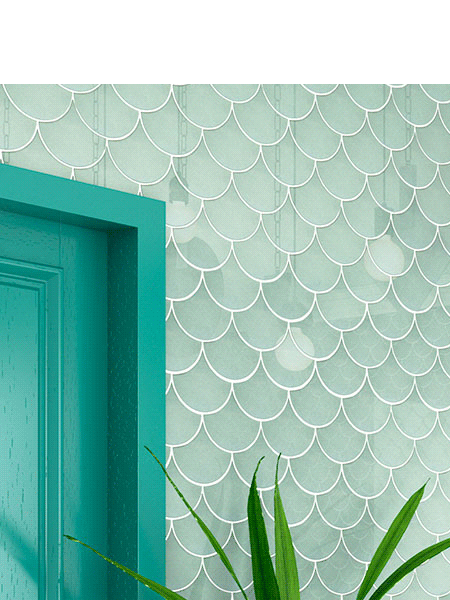 Azulejo Escama De Pez Jazz Green 15x14,2 Cm Pasta Blanca (0.5 M2/cj)