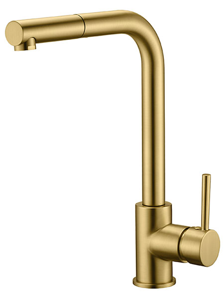Grifo De Cocina Extraíble Malta Oro Cepillado.